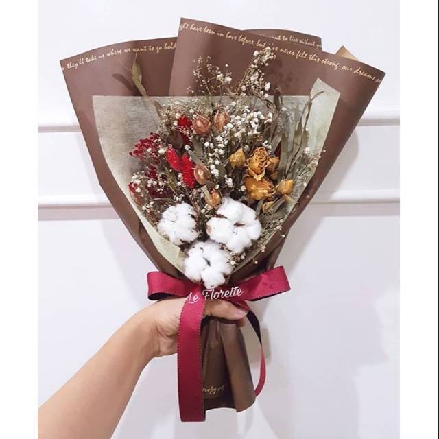 Jual Bouquet Buket Bunga Kering Dried Cotton Flower | Shopee Indonesia