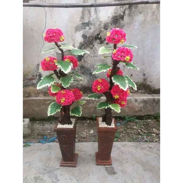 Jual Pohon Bunga Dekorasi Rumah Tanaman Hias Plastik Murah/130cm+pot ...