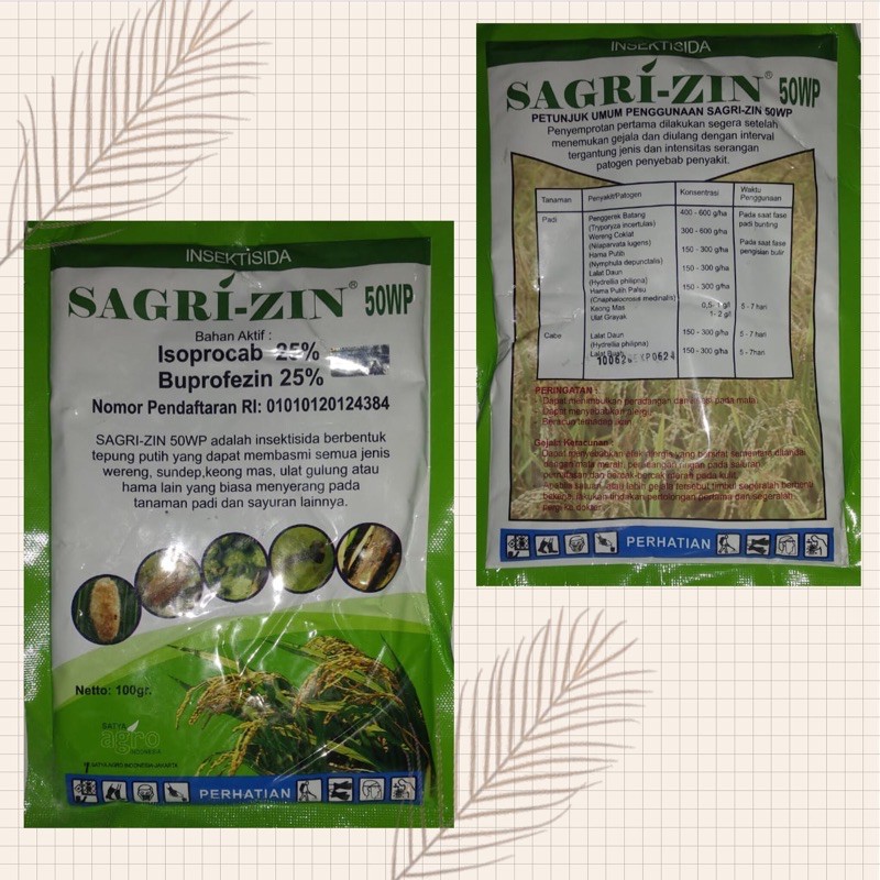 Jual SAGRI ZIN insektisida bahan aktif : isoprocarb dan buprofezin ...