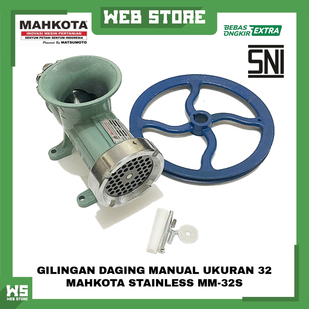 Jual Mesin Gilingan Daging Manual Stainless Kacang Pelet Ukuran 32 ...