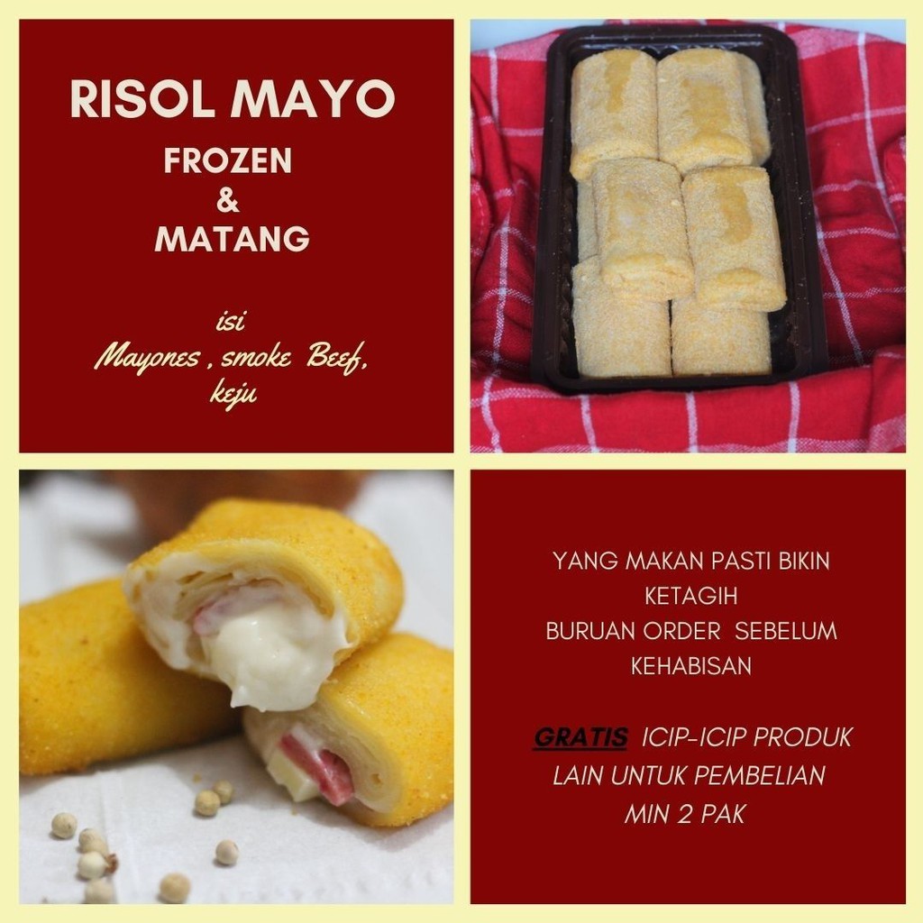 Risoles Risol Smoked beef Mayo Mayonaise Frozen Beku Risol Risoles per ...