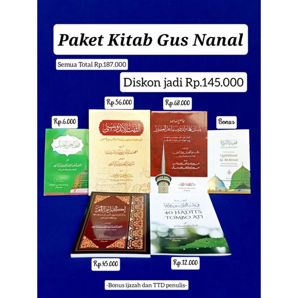 Jual Paket Kitab Karya Gus Nanal bonus ijazah TTD penulis dan kitab ... Jual Paket Kitab Karya Gus Nanal bonus ijazah TTD penulis dan kitab ...