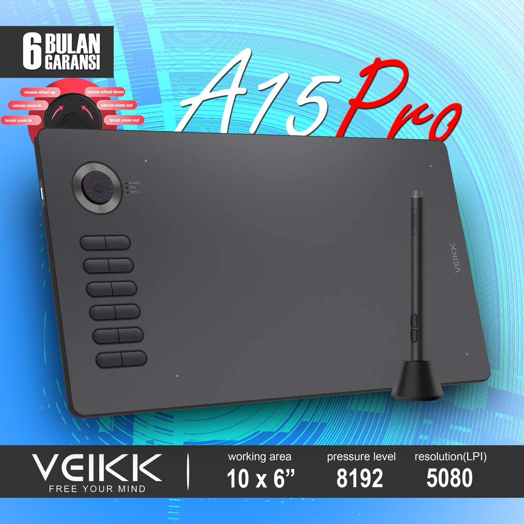 Veikk A15 PRO Digital Graphic Drawing Pen Tablet | Shopee Indonesia