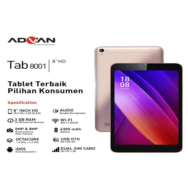 Advan Tab 8001 3/32 8 inch BONUS + GARANSI RESMI | Shopee Indonesia