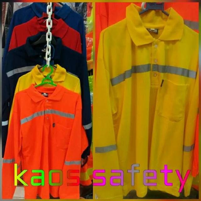 Jual Baju kaos (kain model POLO) safety scotlet | Shopee Indonesia