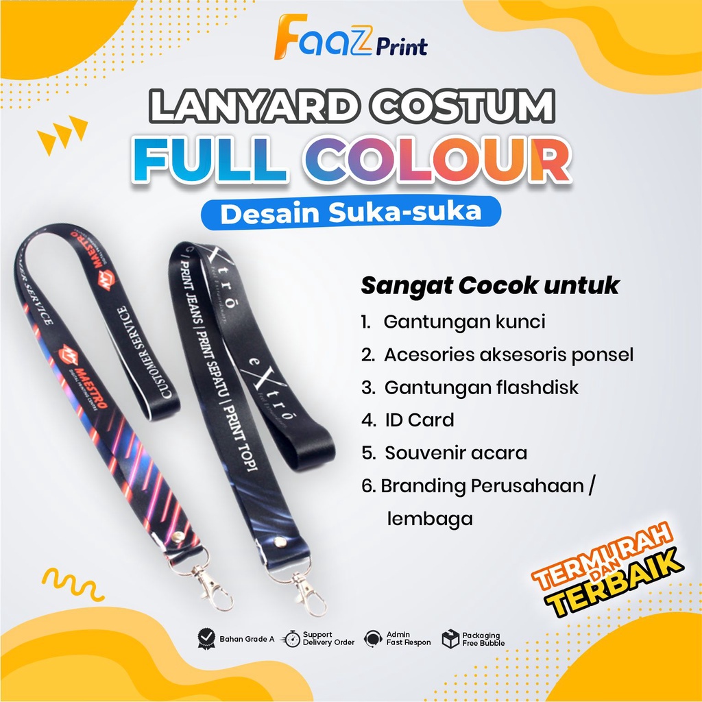 Jual TALI LANYARD CUSTOM 1,5 CM PRINTING 2 SISI FULL WARNA BERBAGAI ...
