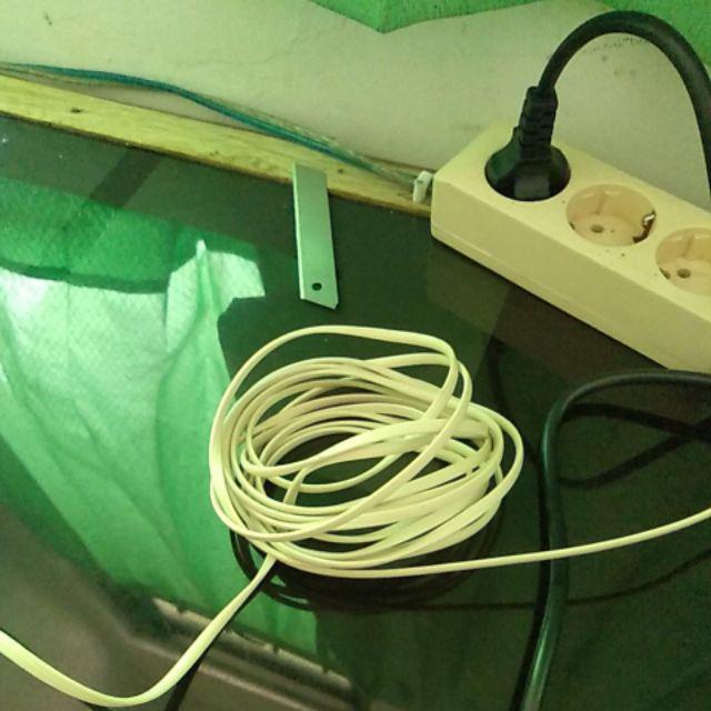 Kabel Roset Telepon FULL 10 Meter Siap Pakai + Jack 2 Pairs Cable ...