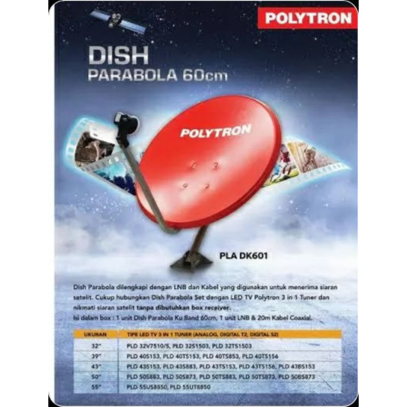Jual Antena disc Parabola 60cm Polytron Lengkap | Shopee Indonesia