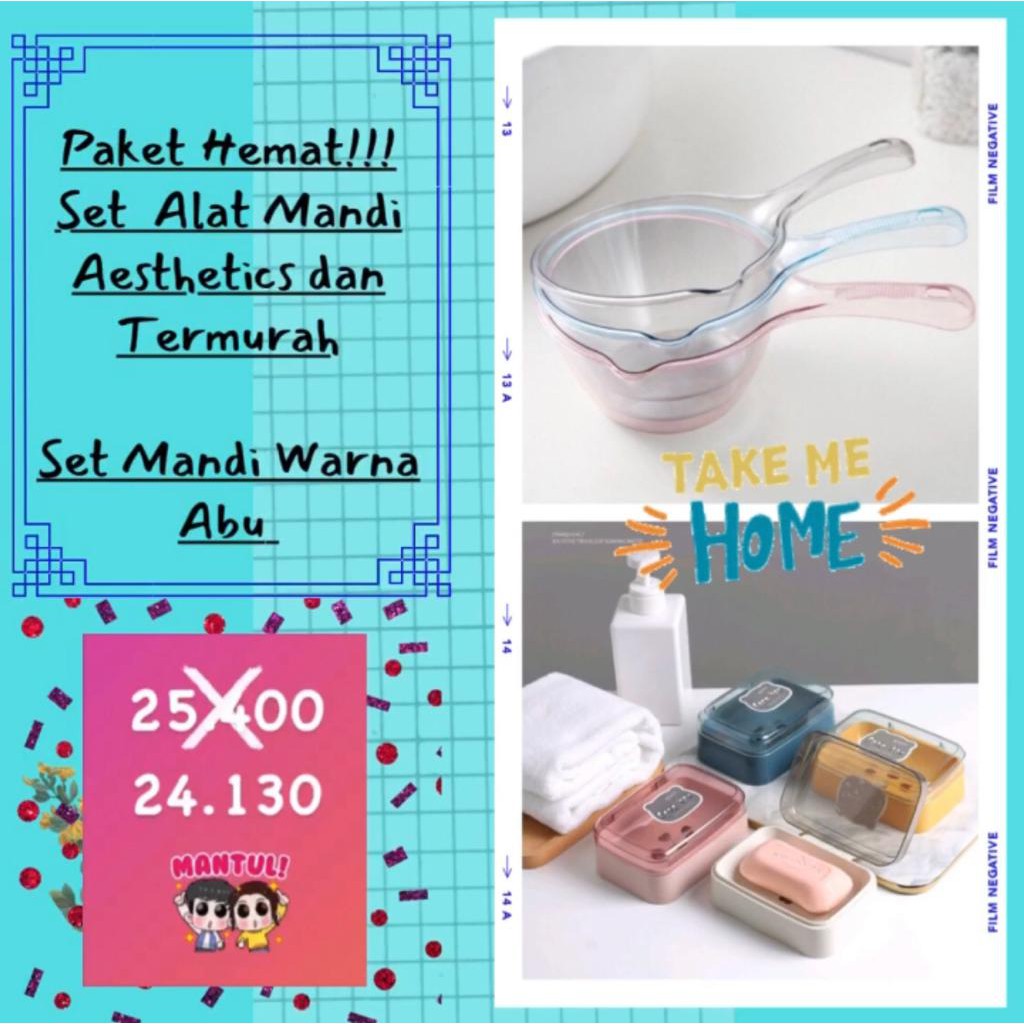 Jual Paket Bundling 2 Paket Alat Mandi Murah Gayung Mandi Dan Box Sabun ...