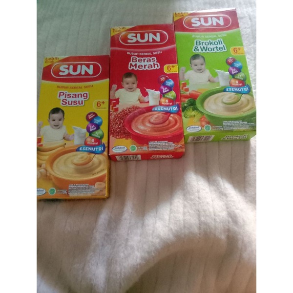 Jual SUN BERAS 120 Gram(Beras Merah,Brokoli Wortel,Pisang Susu ...