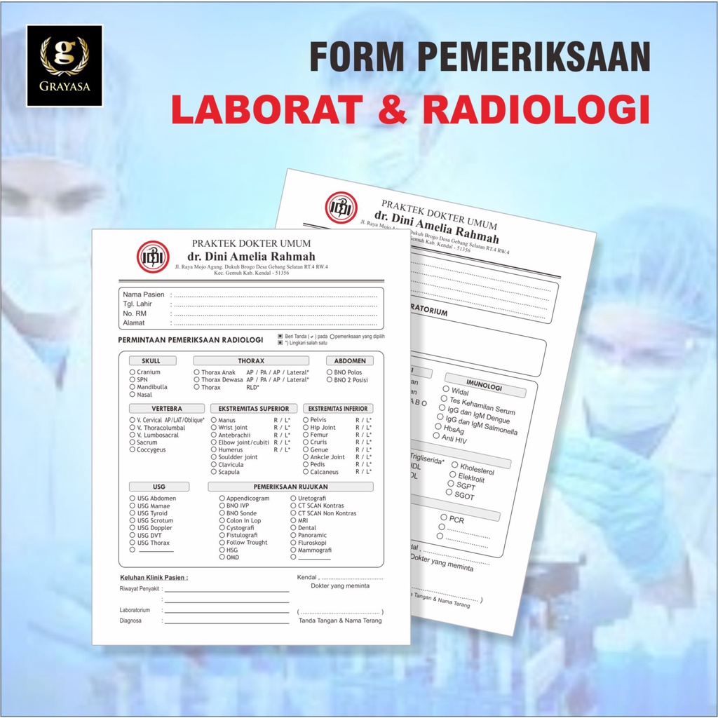Jual Form Pemeriksaan Laborat, Form Pemeriksaan Radiologi | Shopee ...