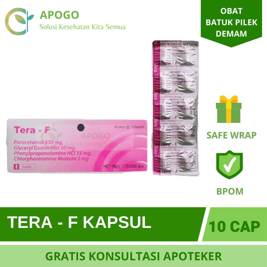 Jual TERA - F OBAT BATUK PILEK DEMAM 1 STRIP ISI 10 TABLET | Shopee ...