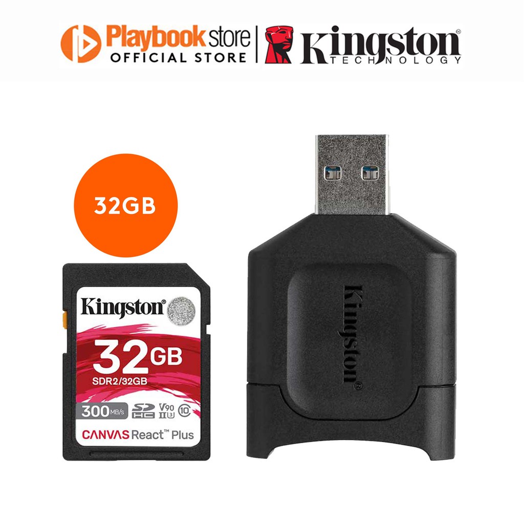 Jual Kingston 32GB Canvas React Plus SD Memory Card w/ MobileLite Plus SD Reader (MLPR2/32GB ...