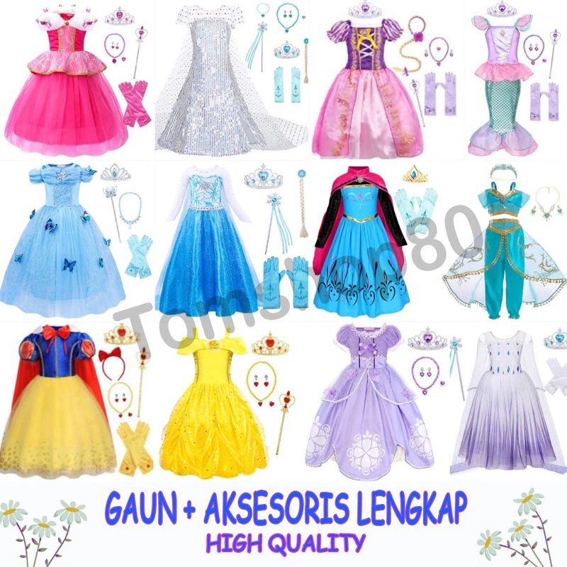 Jual Gaun Princess / Baju Princess / Dress Princess / Kostum Princess ...