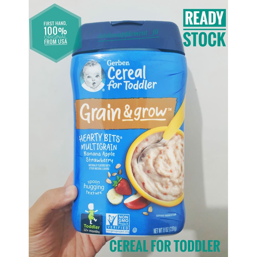 Jual Gerber Grain & Grow, Hearty Bits, Multi Grain Cereal, 12+ month ...