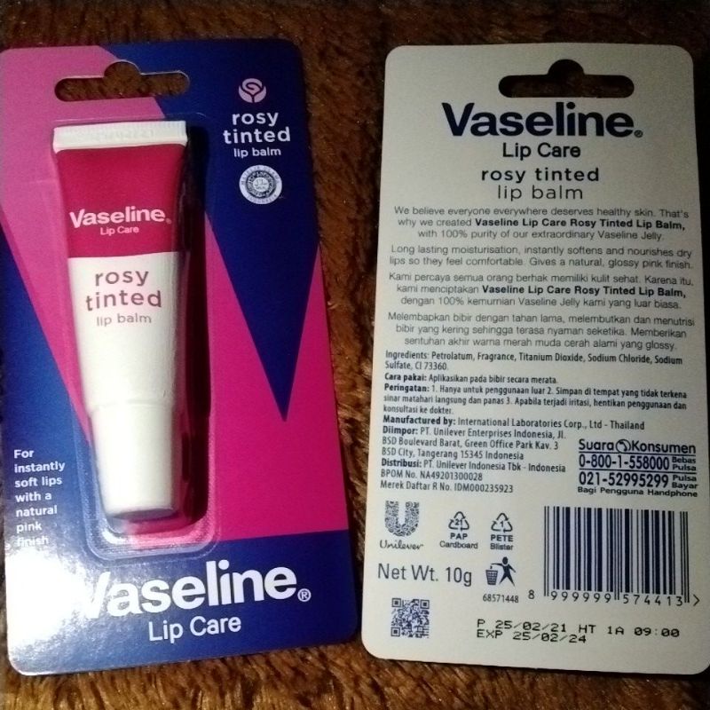 Jual vaseline lip care 10gr di kemasan ada bekas isolasi | Shopee Indonesia