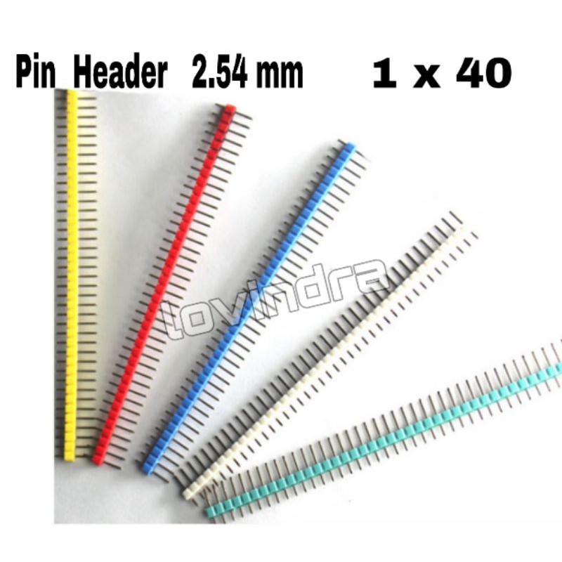 Jual Pin Header 1x40 Male 2.54mm Kuning Biru Merah Putih Hitam | Shopee ...