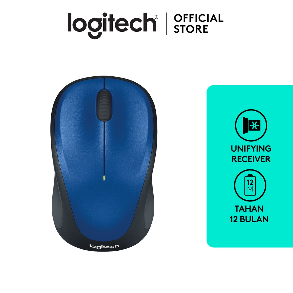 Jual Logitech M235 Mouse Wireless Grip Karet Nyaman - Blue Indonesia ...