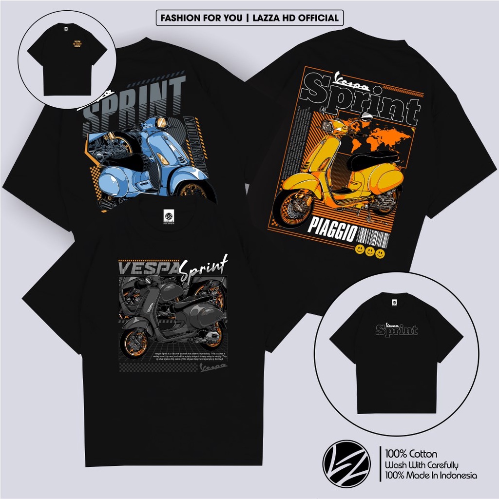 Jual Kaos Baju Distro VESPA SPRINT PIAGGIO VESPA MATIC TERBARU PRIA ...