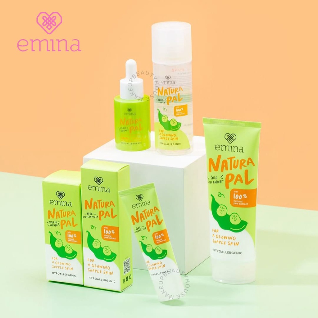Jual EMINA Natura Pal Series - Gel Moisturizer | Splash Serum | Gel Cleanser | Toner Essence ...
