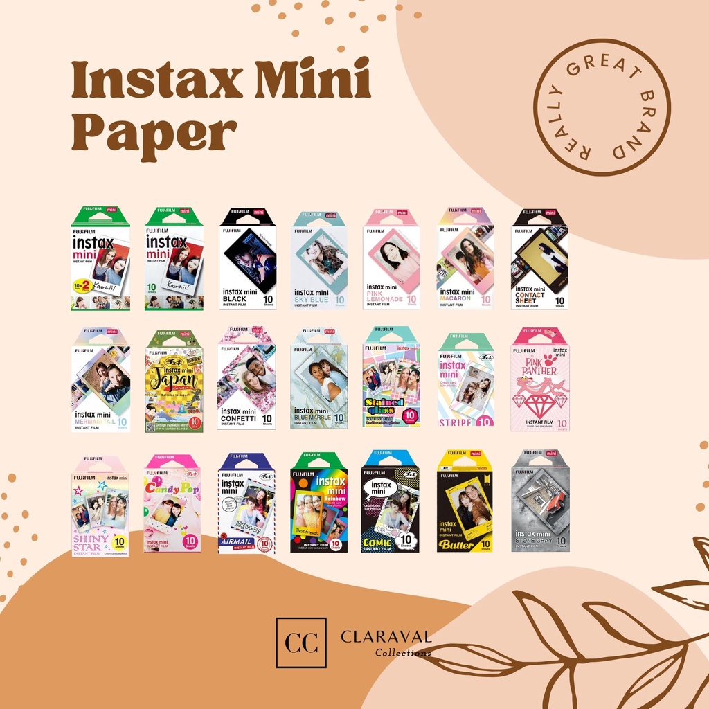 Jual Fujifilm Instax Mini Paper Polos dan Motif / Instant Film Motif ...