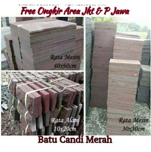 Jual Batu alam Batu Candi Merah/ Free Ongkir Area Jkt dan P Jawa/Min ...