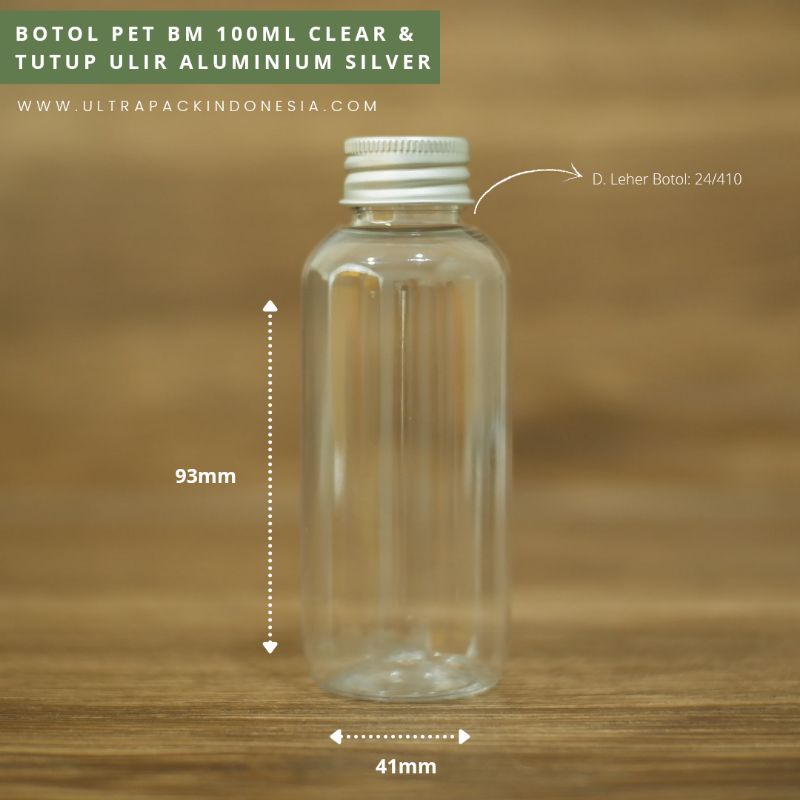 Jual [ Botol Plastik Tutup Ulir ] BOTOL PET BM 100ML CLEAR + TUTUP ULIR ...