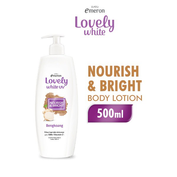 EMERON LOVELY Hand & Body Lotion Nourish Bright Botol 500ML | Shopee ...