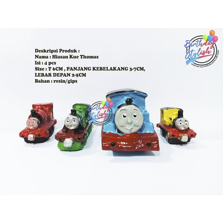 Jual Topper Kue Thomas Tomas Kereta / Hiasan Kue Thomas isi 4 PCS ...