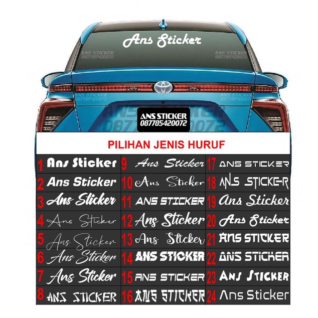 Jual Stiker Mobil Cutting Sticker Body dan Kaca belakang pintu NAMA ...