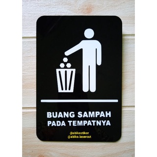 Jual papan tanda buang sampah - sign buang sampah - sign trash - wall ...