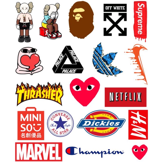 Jual sticker pack branded brand terkenal hits hypebeast helm laptop ...