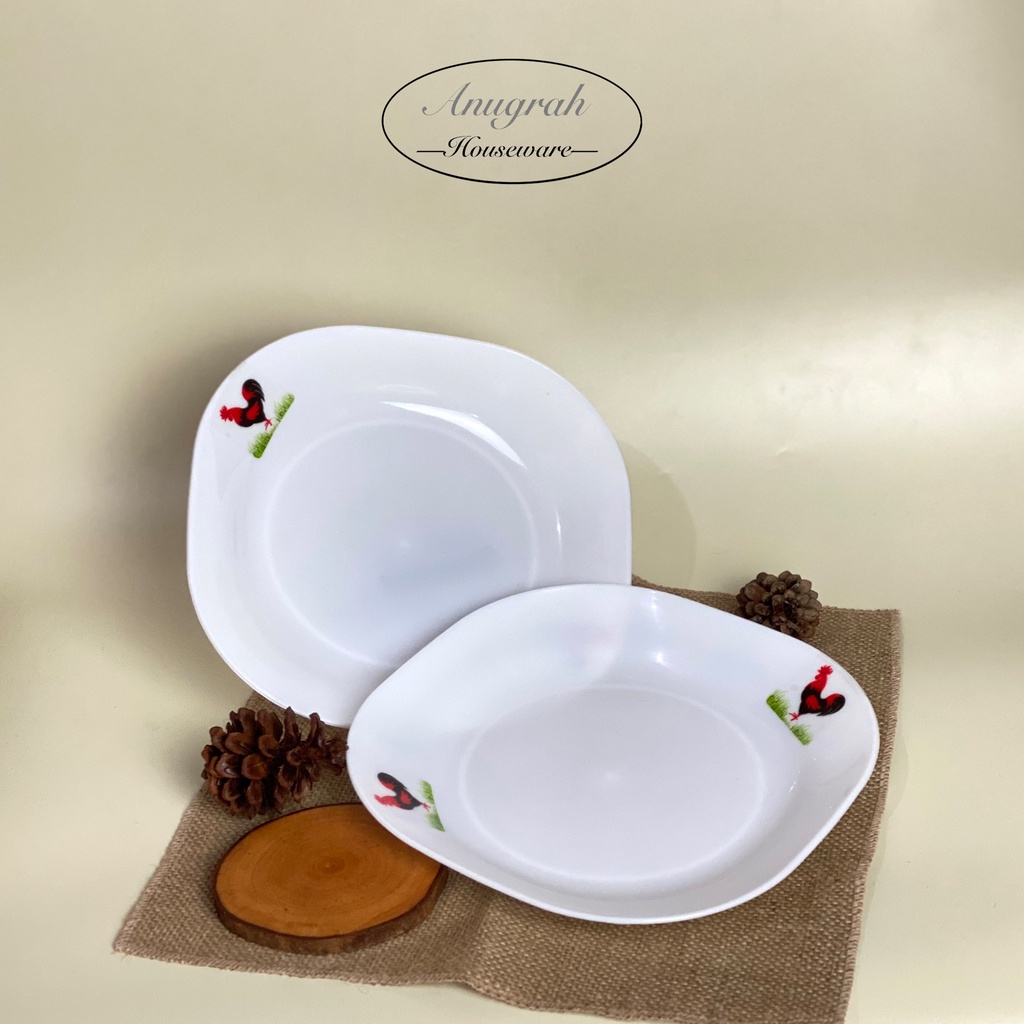 Jual Piring Plastik Putih Ayam Jago 542 ukuran sedang | Shopee Indonesia