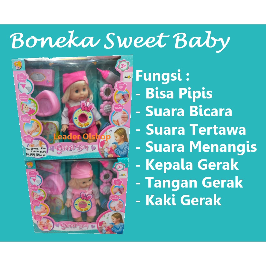 Jual MAINAN PERAN BONEKA SWEET BABY DOLL SET LENGKAP FUNGSI MINUM ...