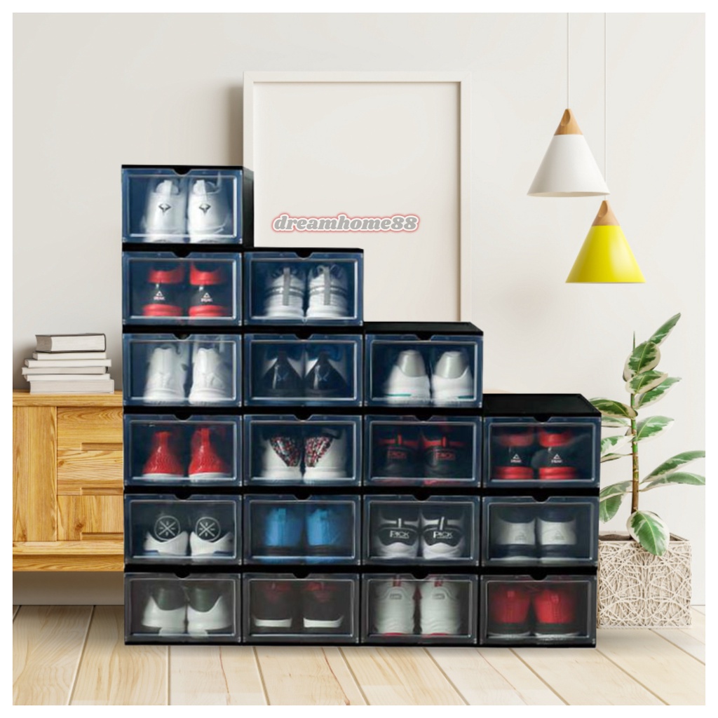 Jual Kotak Sepatu Transparan Box Sepatu Tebal Serbaguna Rak Sepatu ...