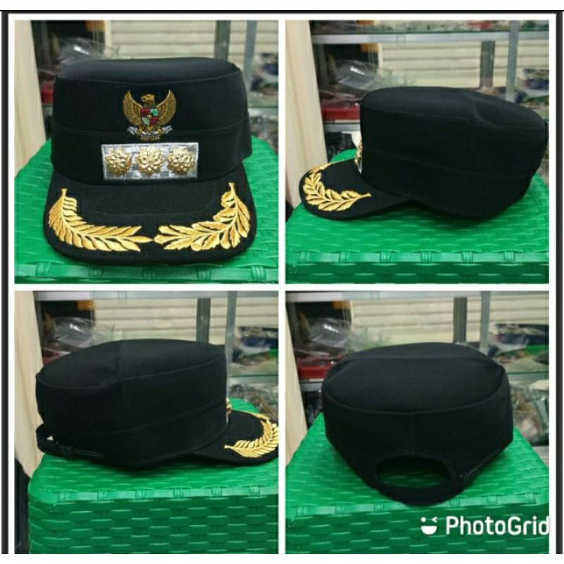 Jual topi komando Bupati eksklusif topi komando wakil bupati hitam dan ...