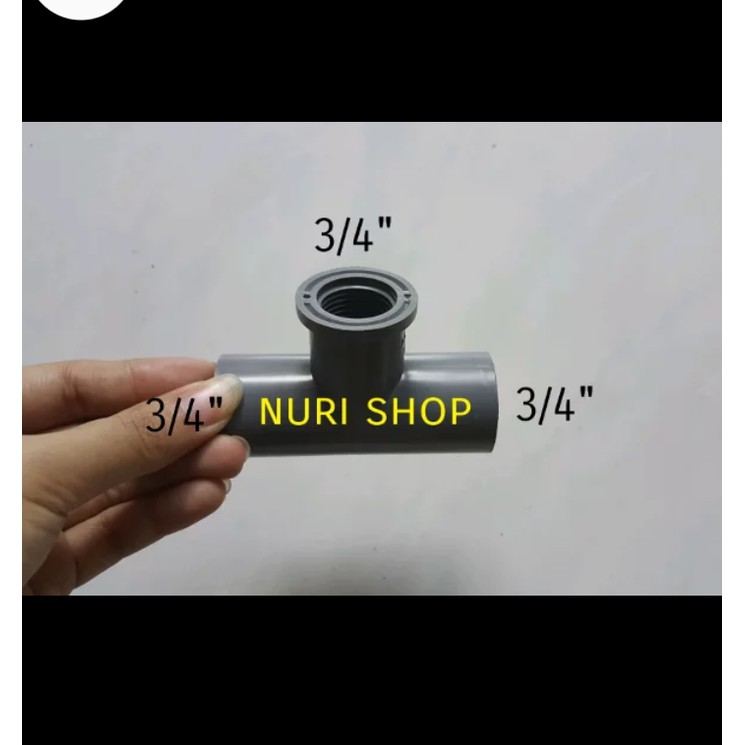 Tee drat pvc 3/4" atau T drat dalam/ faucet tee pvc 3/4" | Shopee Indonesia