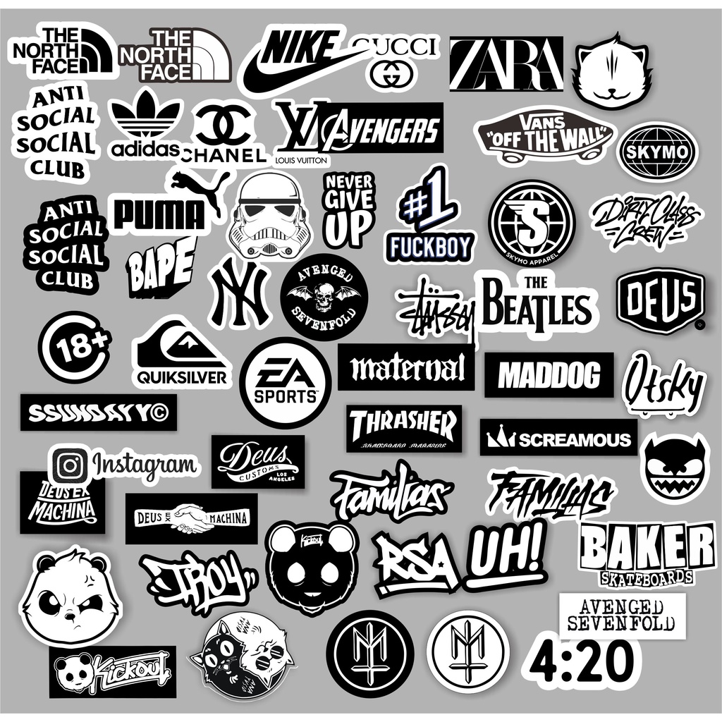 Jual Stiker Sticker Brand Paket 30 pcs Distro Case Phone band Grafiti ...