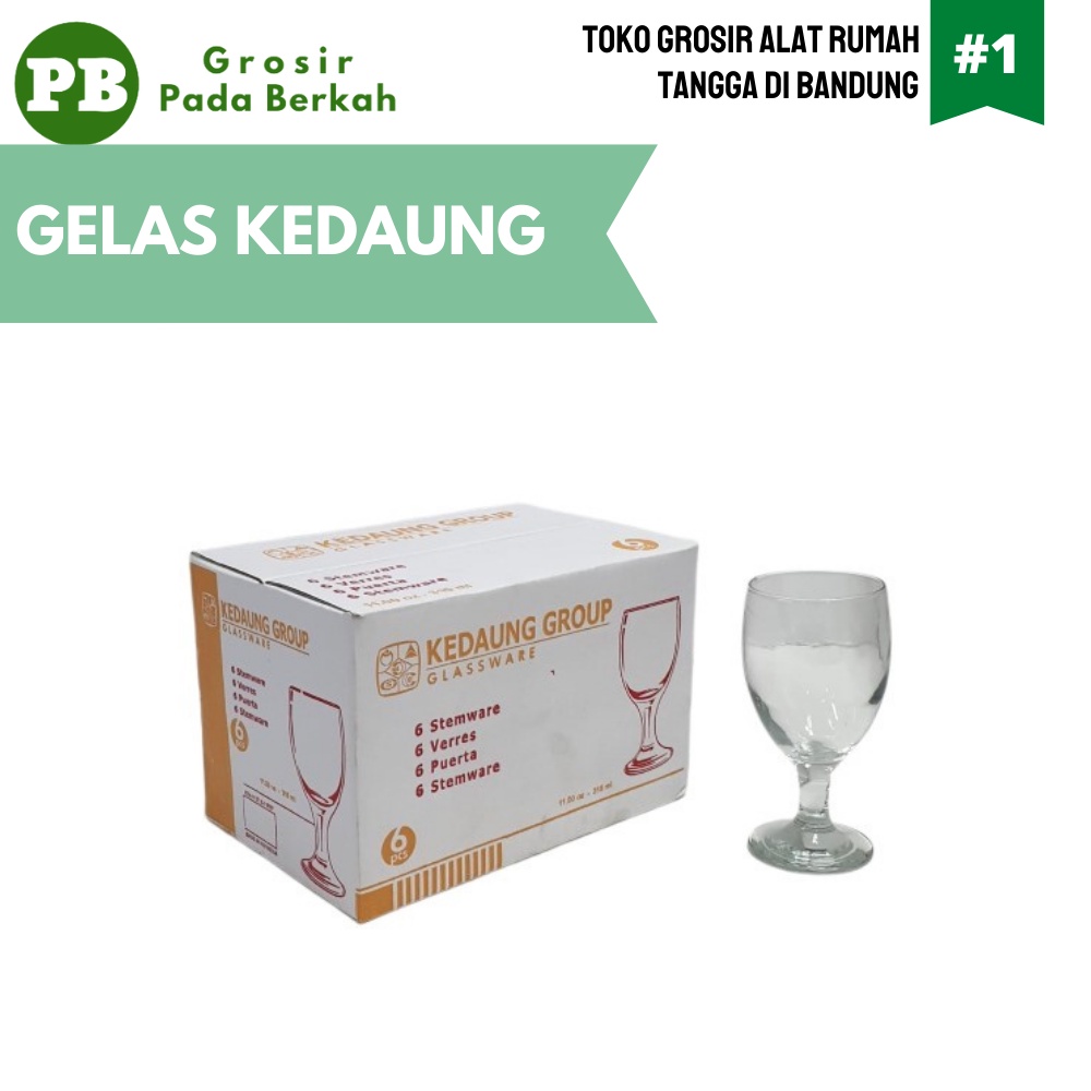 Jual Kedaung Gelas Kaki Kaca 292ML Water Goblet Gelas Gelas Tamu 6PCS ...