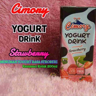 Jual cimory yogurt drink rasa strawberry kemasan kotak 200ml | Shopee Indonesia