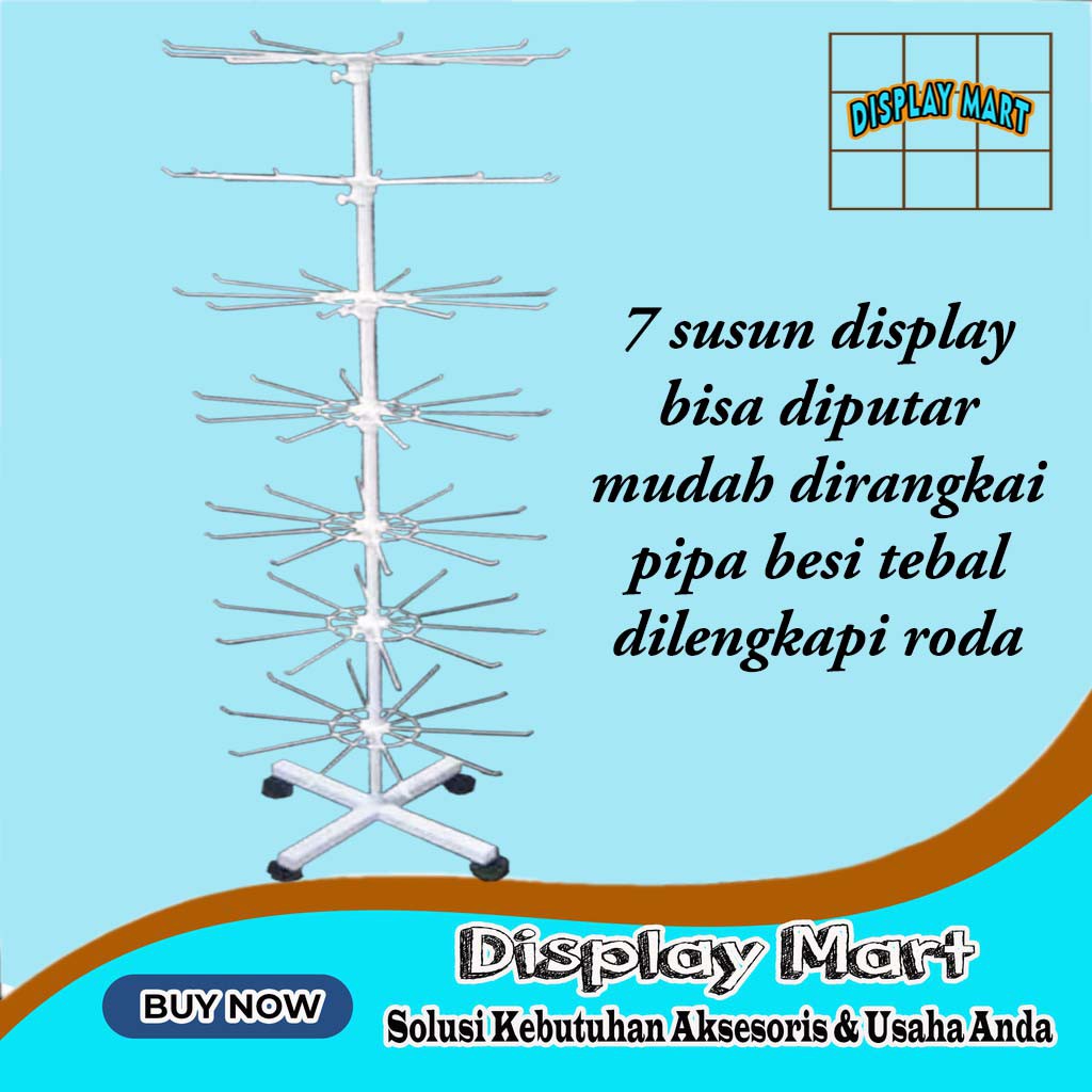 Jual Rak Display Putar Matahari 7 Susun gantungan aksesoris | Shopee ...