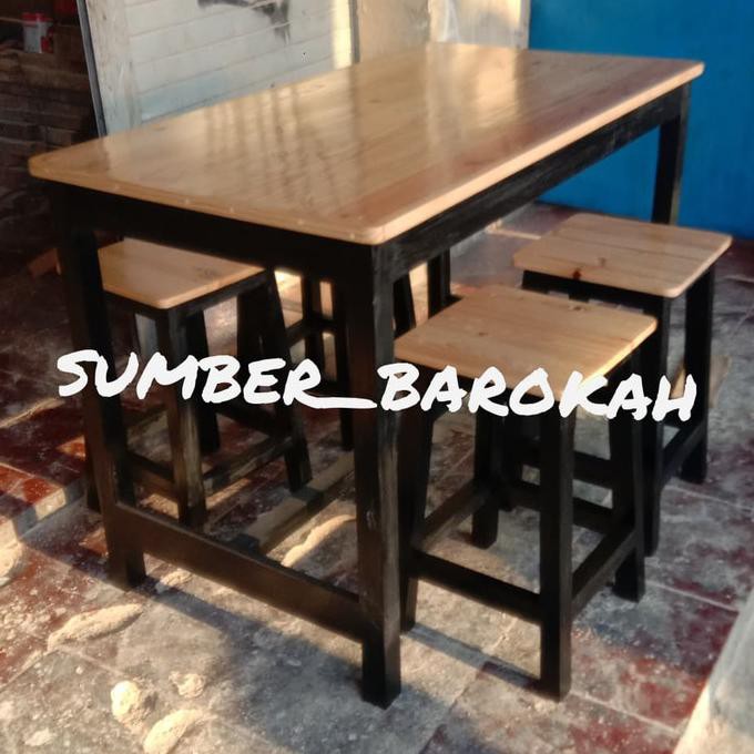 Jual Set Meja Cafe/Resto (1Meja+4 Kursi) Kayu Jati Belanda Fairuzaa.Gf | Shopee Indonesia