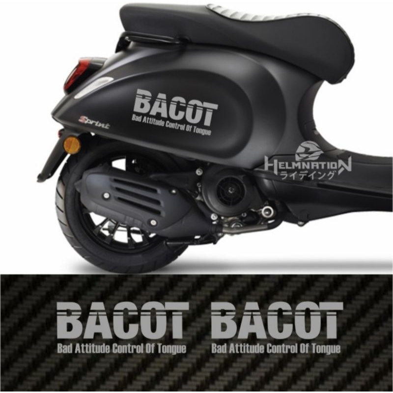 Jual Stiker motor BACOT cutting 2pcs vespa scoopy vario NMAX PCX AEROX ...