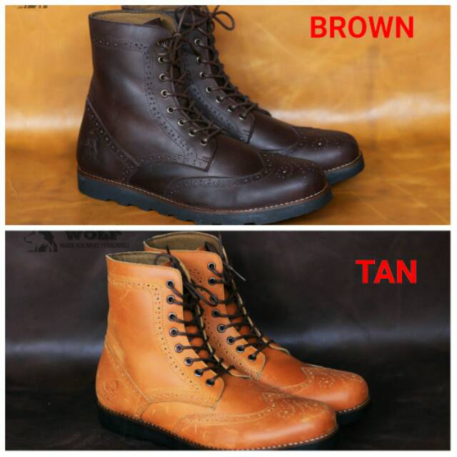 Jual SEPATU BOOT TINGGI KULIT SAPI ASLI WOLF DOBERMAN BERKUALITAS ...