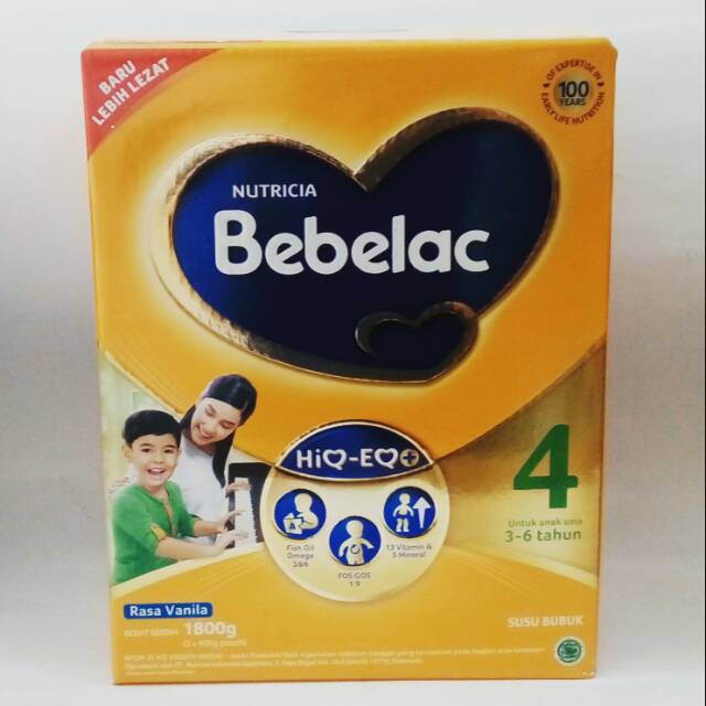 Jual Bebelac 4 1800g 2 kemasan 900g rasa vanila atau madu ut anak usia 3-6 tahun | Shopee Indonesia
