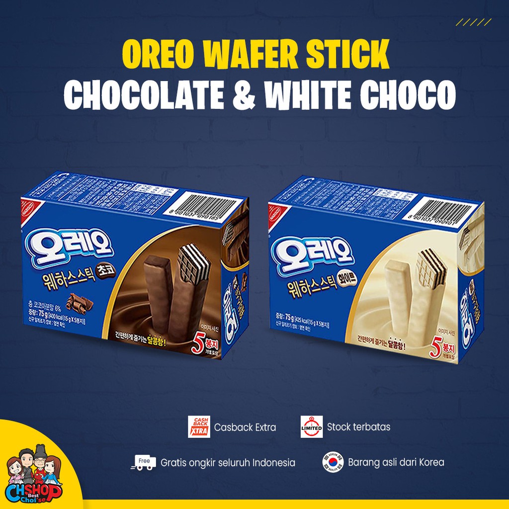 Jual OREO WAFER STICK CHOCOLATE / WHITE CHOCO - OREO KOREA 75gr (Korea ...