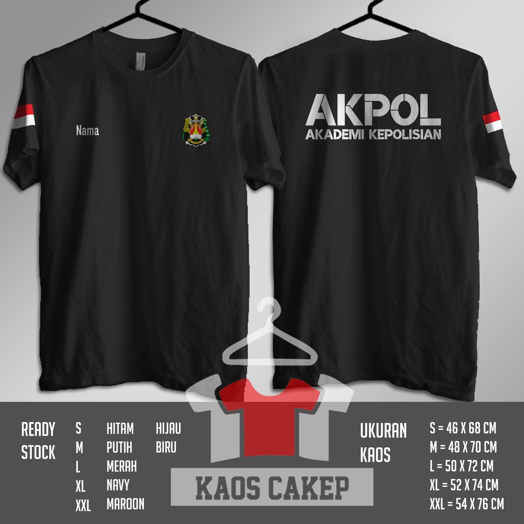 Jual Kaos Baju AKPOL Akademi Kepolisian Gratis Nama Kaos Pemerintahan ...
