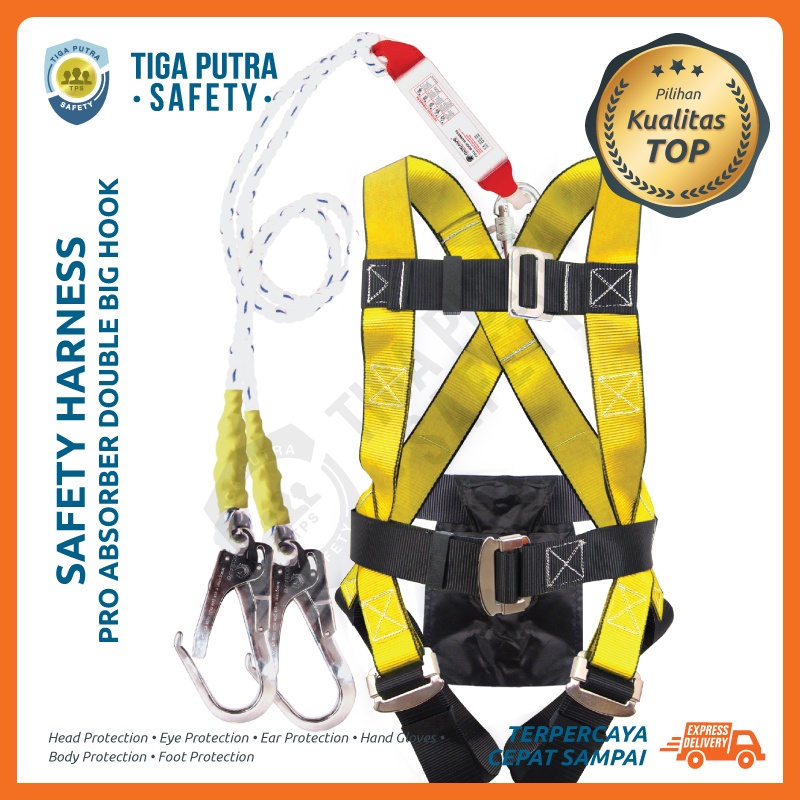 Jual Pro Double Big Hook Absorber Safety Harness Panjat Tebing Menara ...