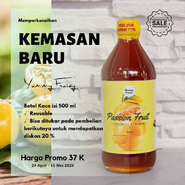 Jual Sirup Markisa Asli (500 ml) Yummy Fruizy by Arum Indi | Shopee ...