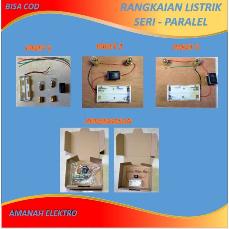 Jual Paket rangkaian listrik seri paralel praktik SD murah | Shopee ... Jual Paket rangkaian listrik seri paralel praktik SD murah | Shopee ...